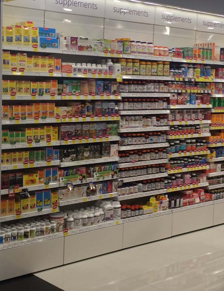 Pharmacy Store Shelving, Pharmaceuticals Display Shelf - Austinco Singapore